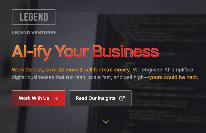Legend Ventures // An AI-Amplified Digital Startup Studio For Creators
